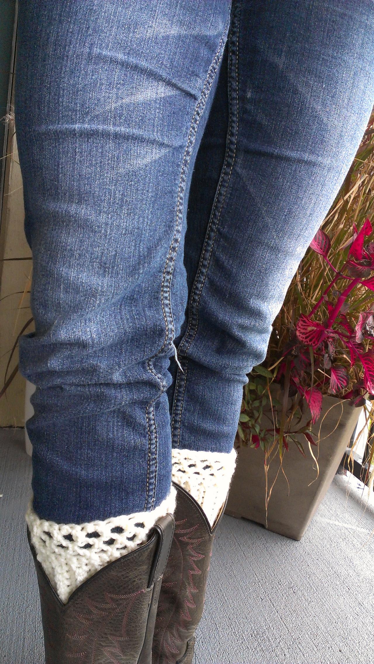 Crochet Boot Cuff Leg Warmer Cream/ivory on Luulla