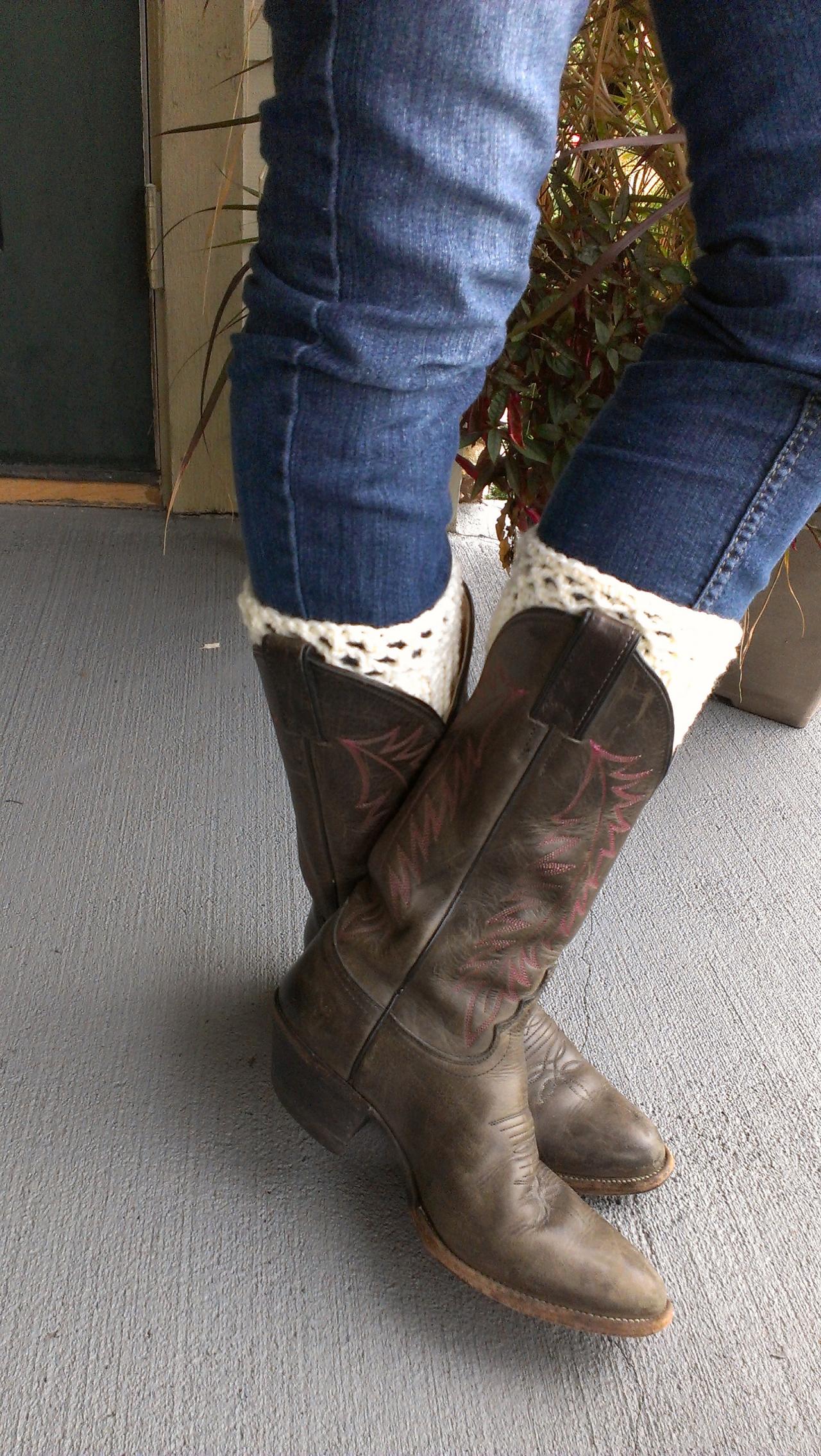 Crochet Boot Cuff Leg Warmer Cream/ivory on Luulla